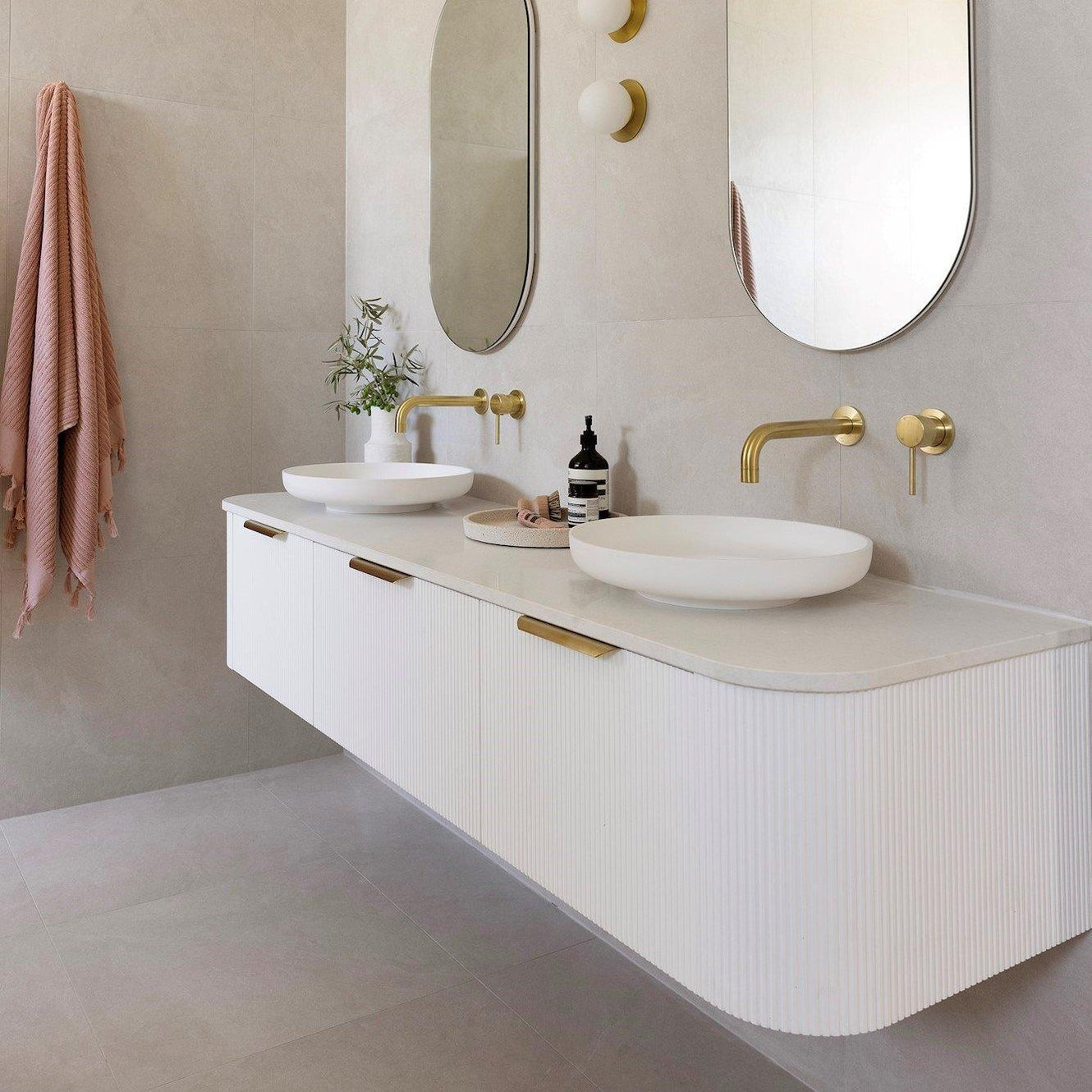 ADP Flume Ceramic Above Counter Basin Matte White | Ideal Bathroom Centre