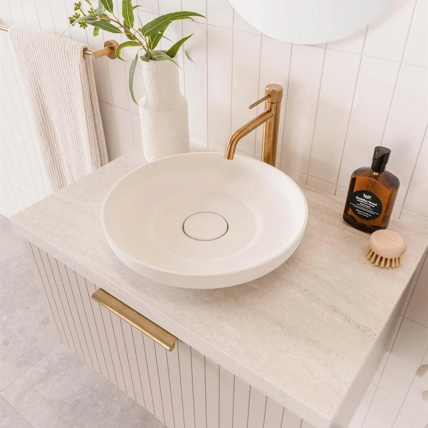 ADP Flume Ceramic Above Counter Basin Matte White | Ideal Bathroom Centre