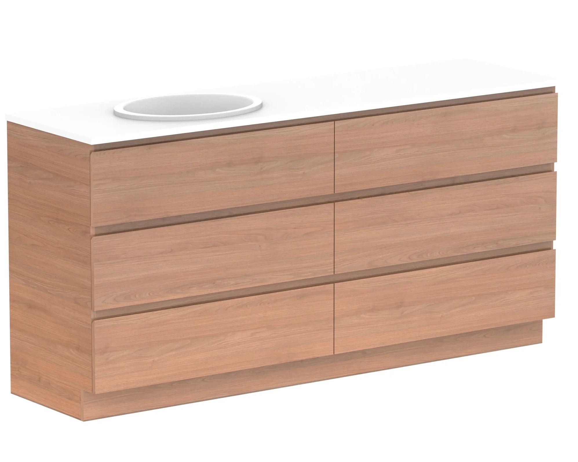 ADP Glacier Benchtop Trio Freestanding Vanity All Drawer | Ideal ...