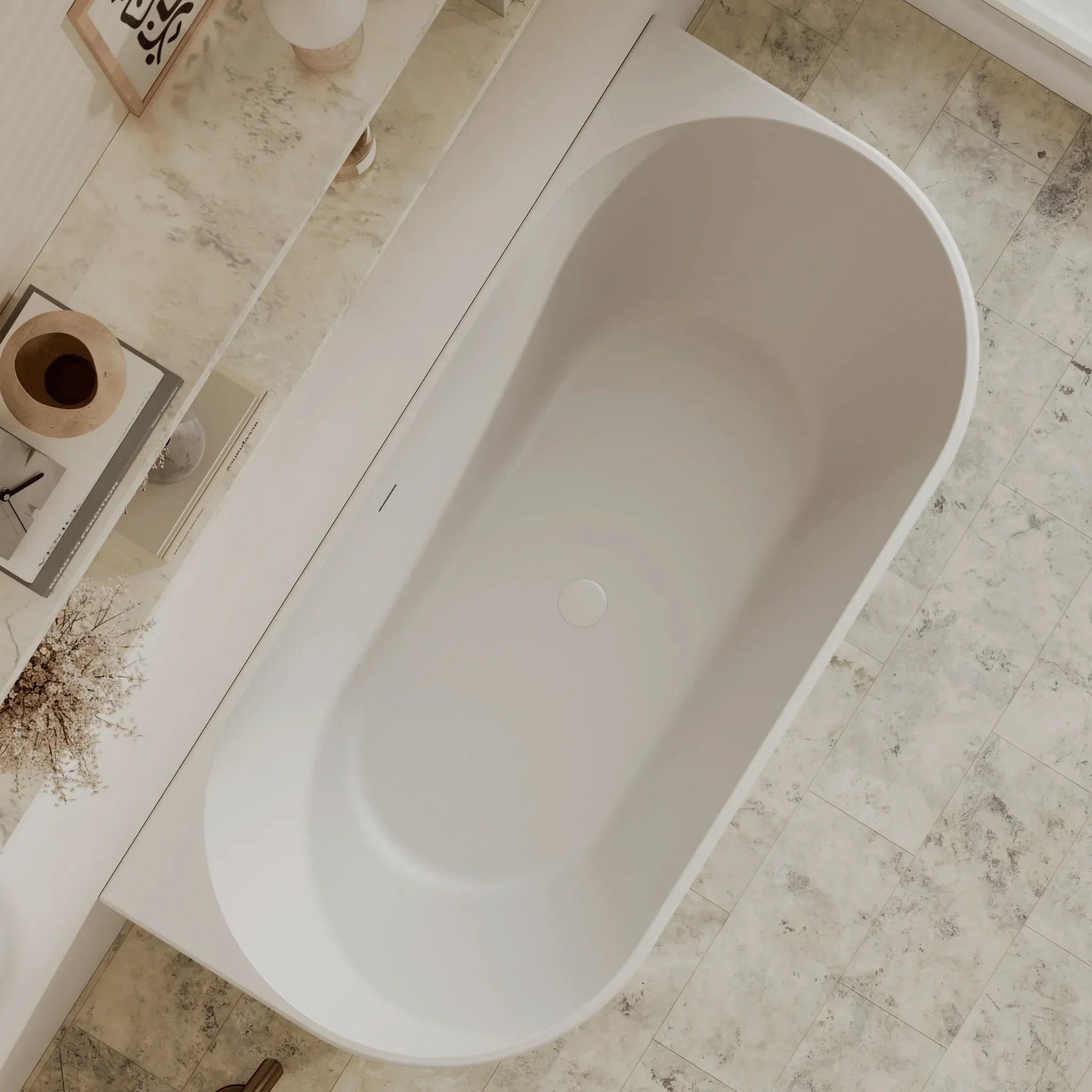 Cassa Design Auris Round Back to Wall Bath-Gloss White | Ideal Bathroom ...