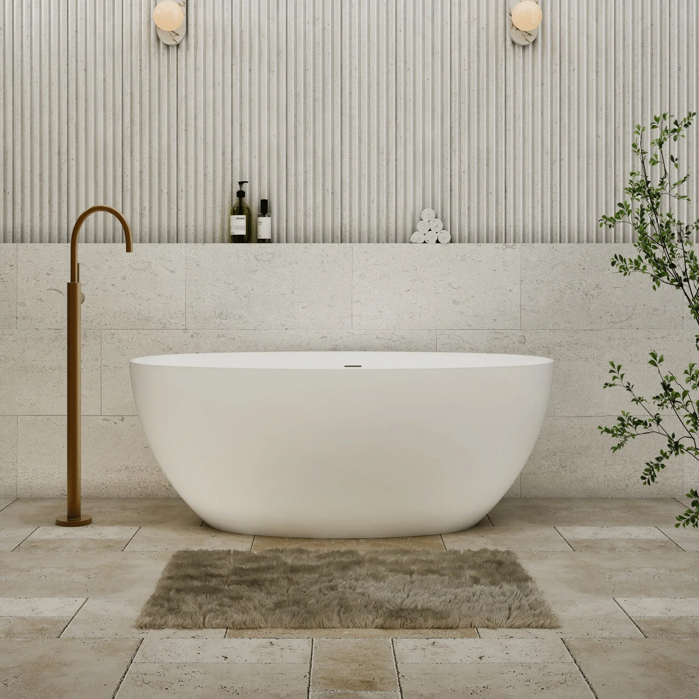 Cassa Design Egg Shell Freestanding Bath-Matte White | Ideal Bathroom ...