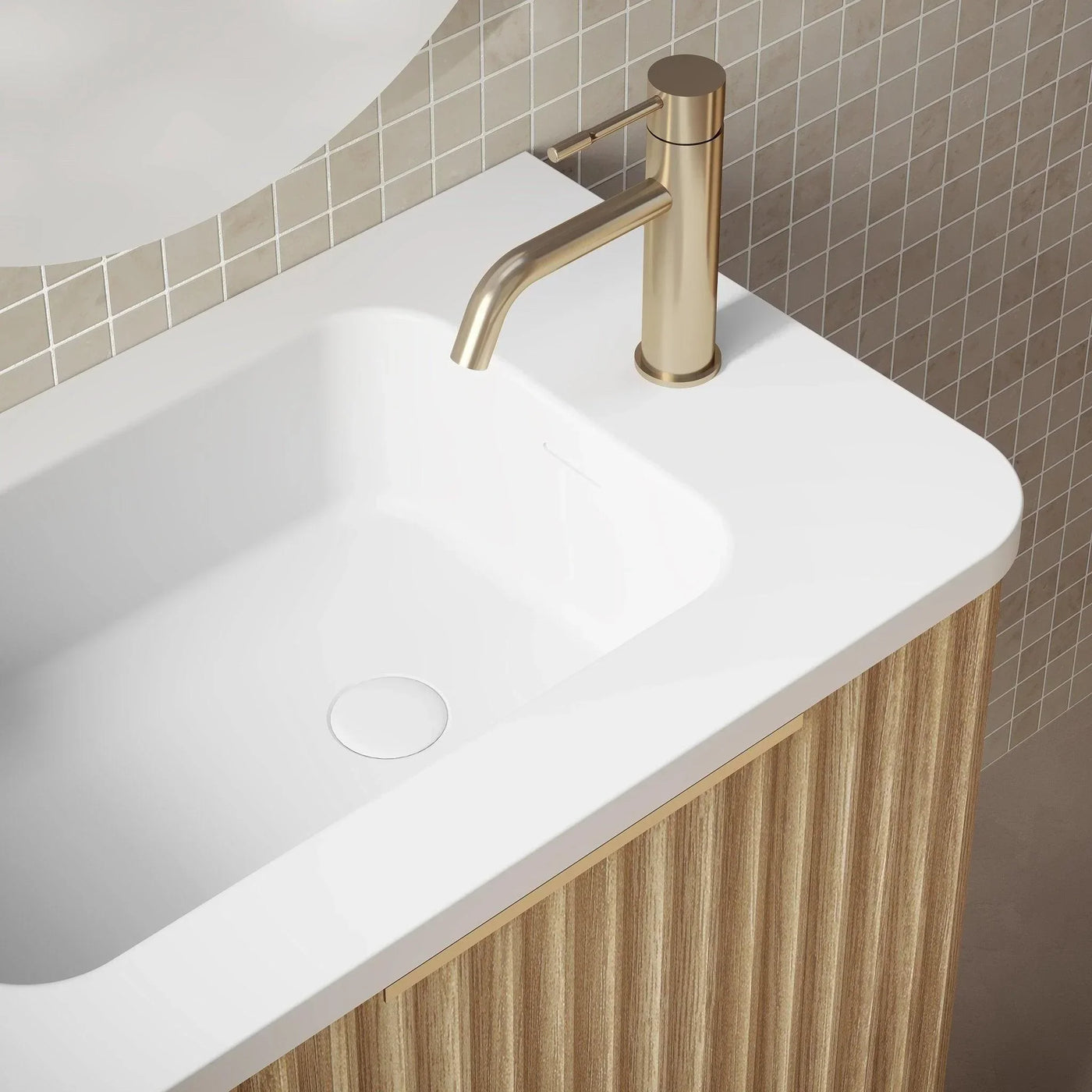 Cassa Design Gravity Curved Small Space Wall Hung Vanity — Ideal ...