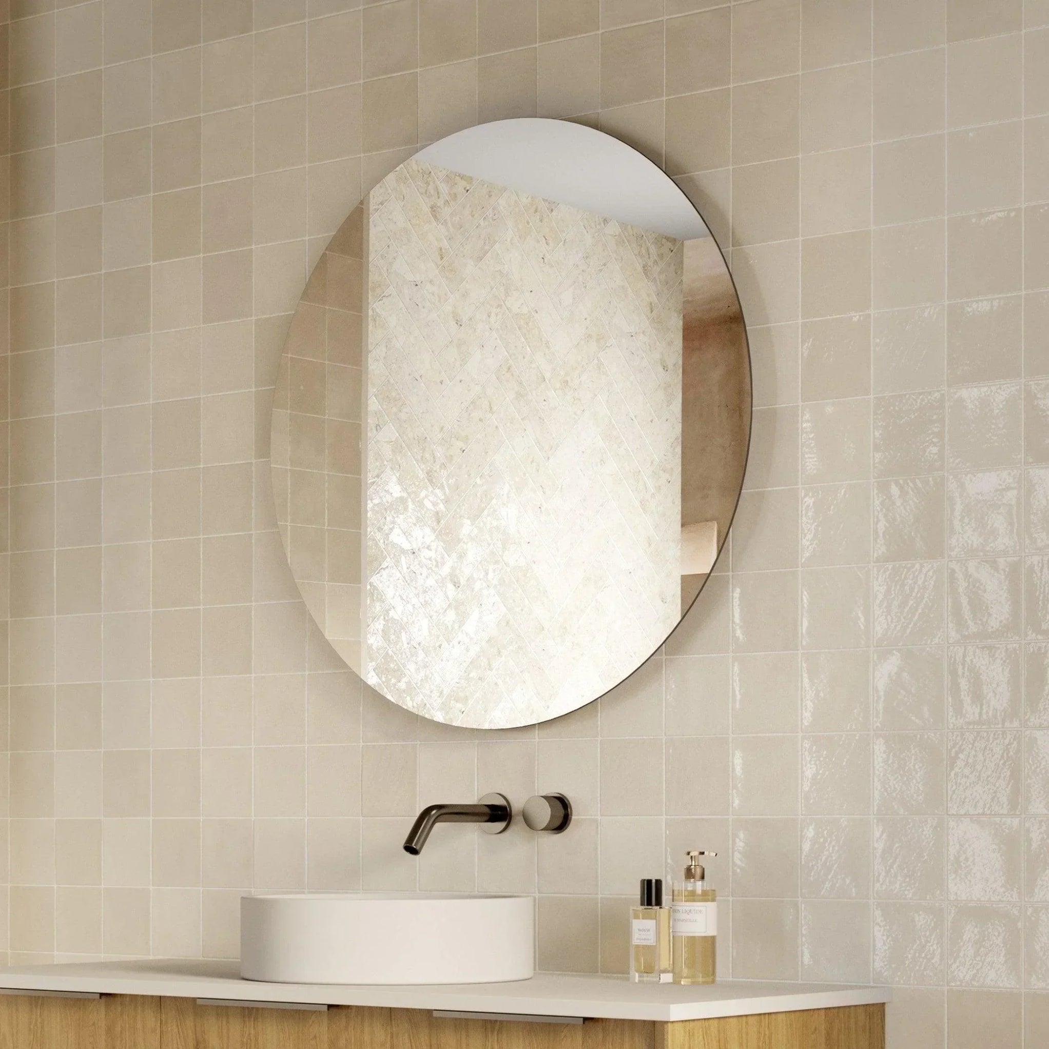 Milano Round 800x800mm Frameless Polished Edge Mirror | Ideal Bathroom ...