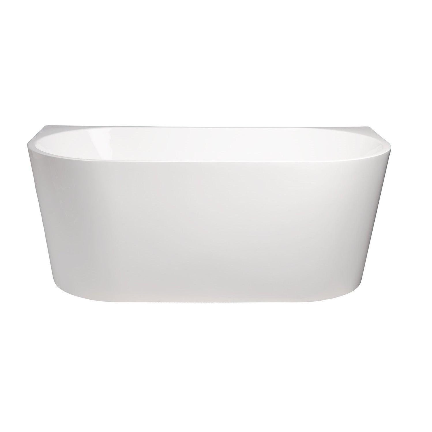 Cassa Design Auris Round Back to Wall Bath-Gloss White — Ideal Bathroom ...