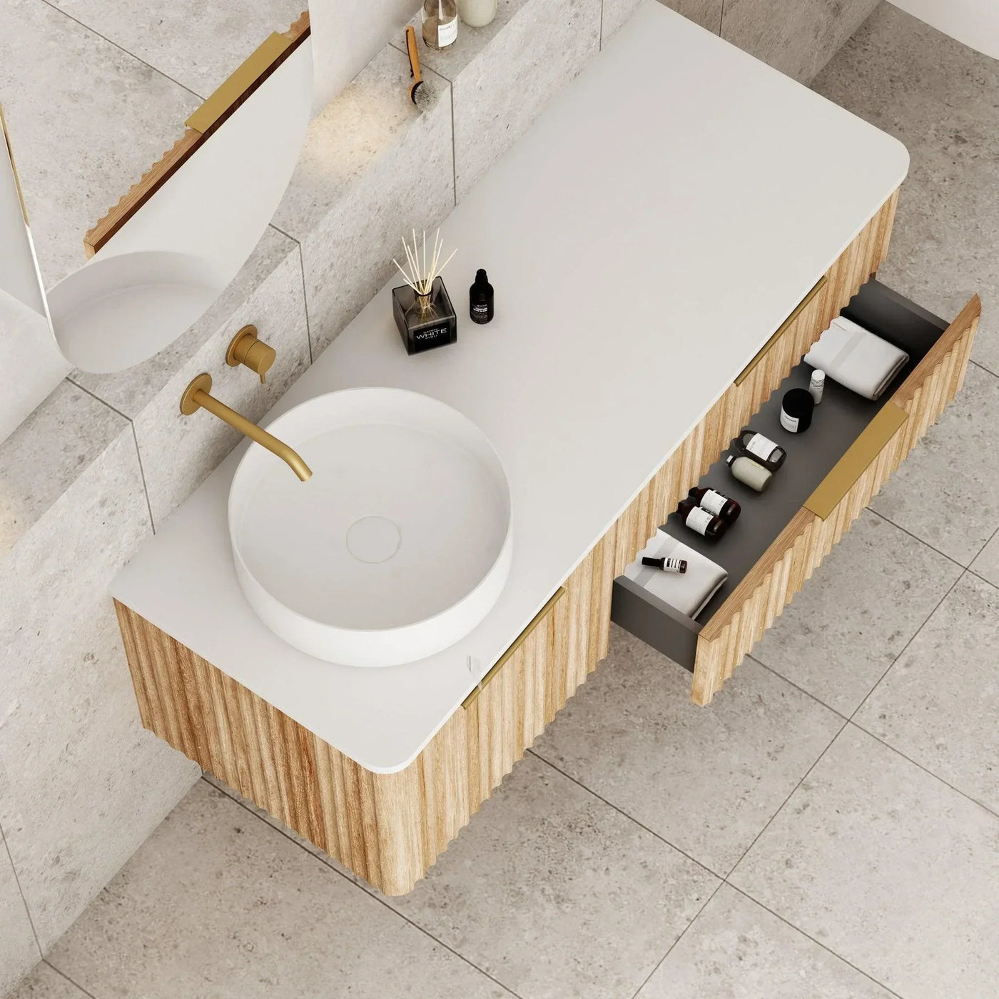 Cassa Design Gravity Curved Wall Hung Vanity — Ideal Bathroom Centre