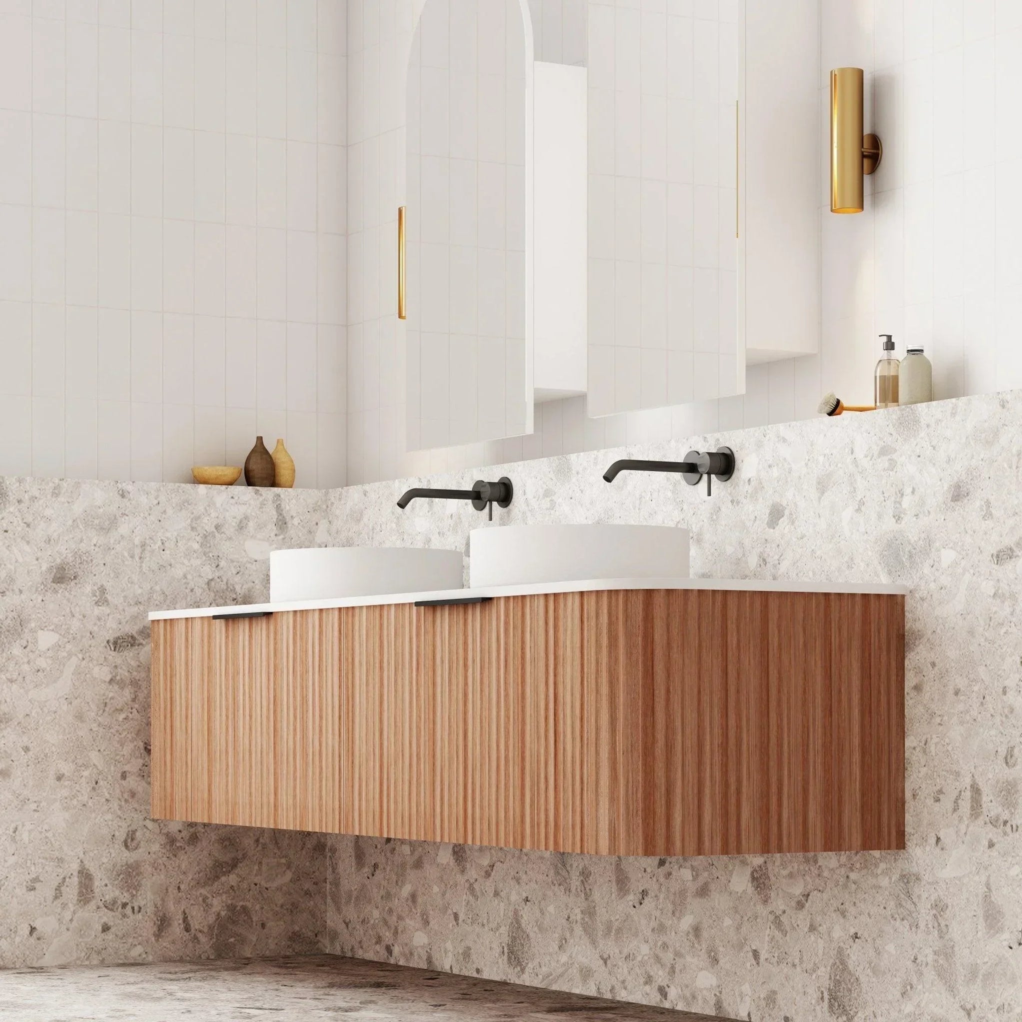 Cassa Design V-Groove Curved Wall Hung Vanity | Ideal Bathroom Centre