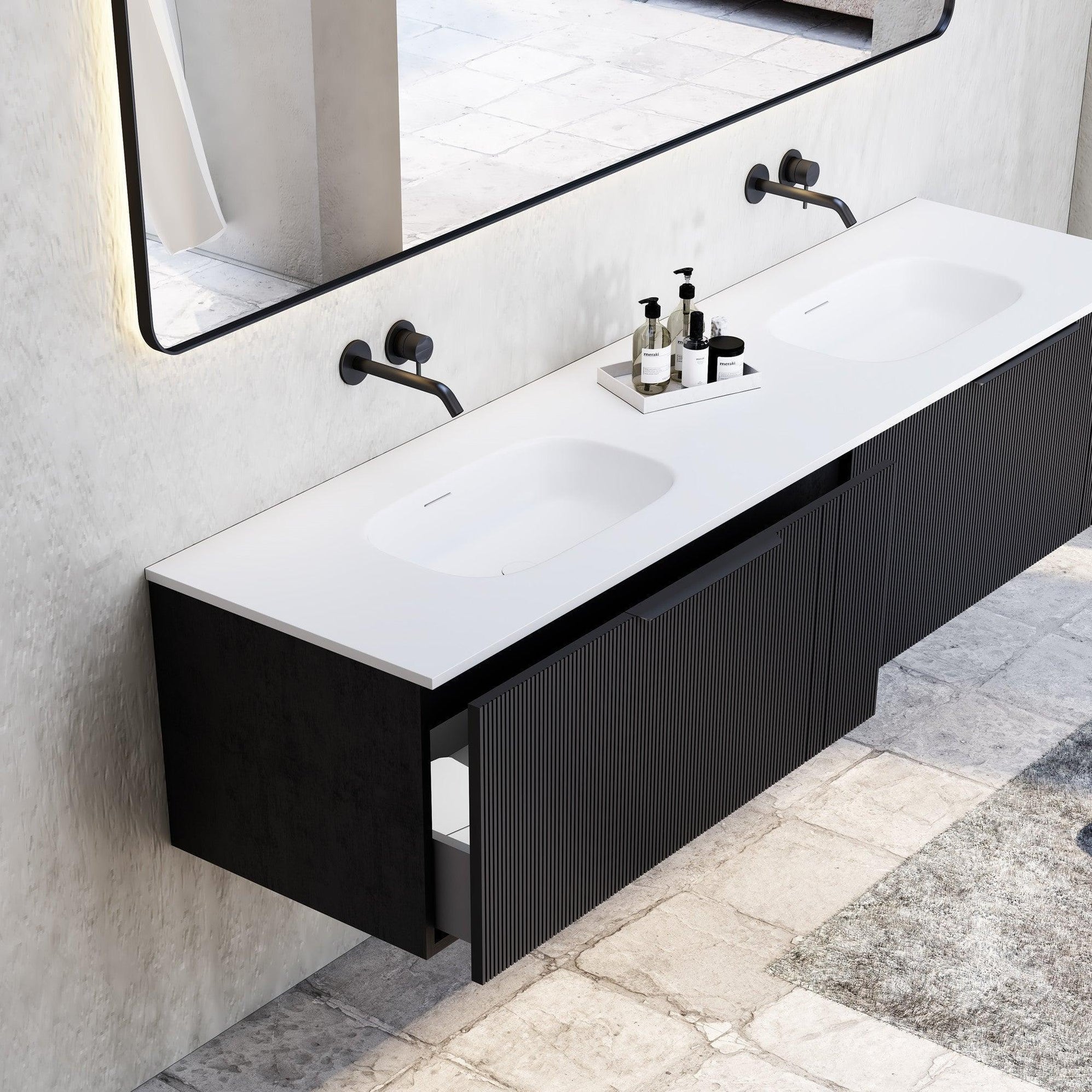 Milano Sicily V-Groove Wall Hung Vanity — Ideal Bathroom Centre