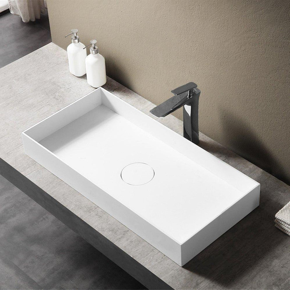 Milano Studio Rectangle Solid Surface Basin — Ideal Bathroom Centre