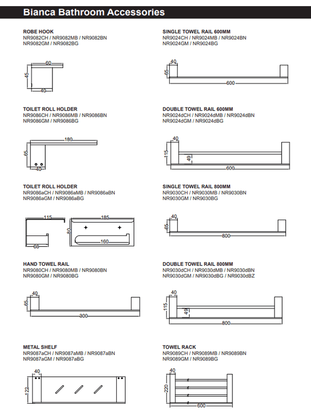 NERO BIANCA TOWEL RACK BRUSHED GOLD — Ideal Bathroom Centre