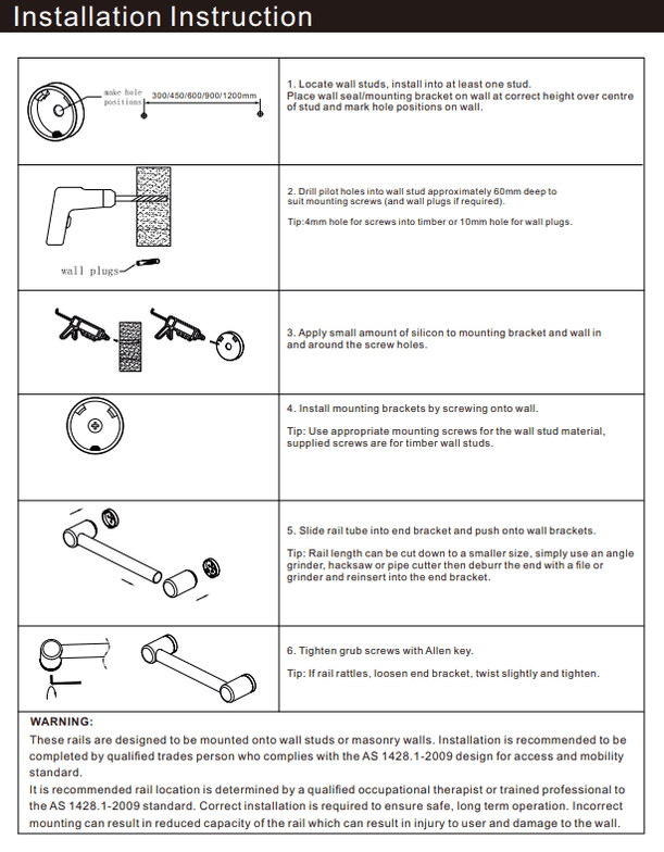 NERO MECCA CARE 25MM GRAB RAIL 900MM GUN METAL — Ideal Bathroom Centre