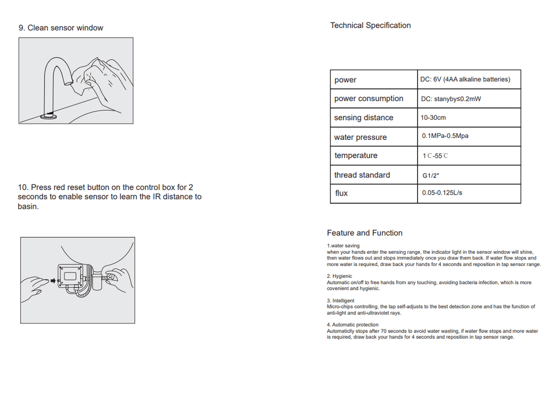 NERO MECCA SENSOR TAP BRUSHED GOLD — Ideal Bathroom Centre
