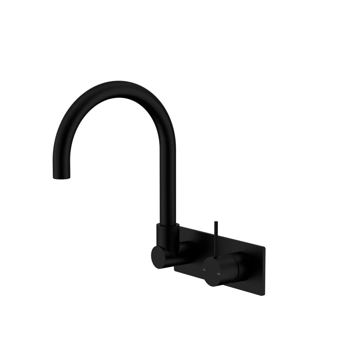 NERO MECCA WALL BASIN/BATH MIXER SWIVEL SPOUT HANDLE UP MATTE BLACK ...