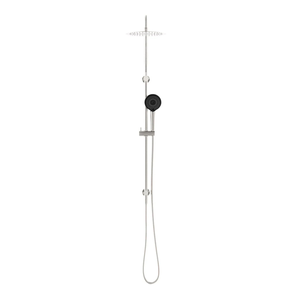 NERO ROUND PROJECT TWIN SHOWER 4 STAR RATING BRUSHED NICKEL — Ideal ...