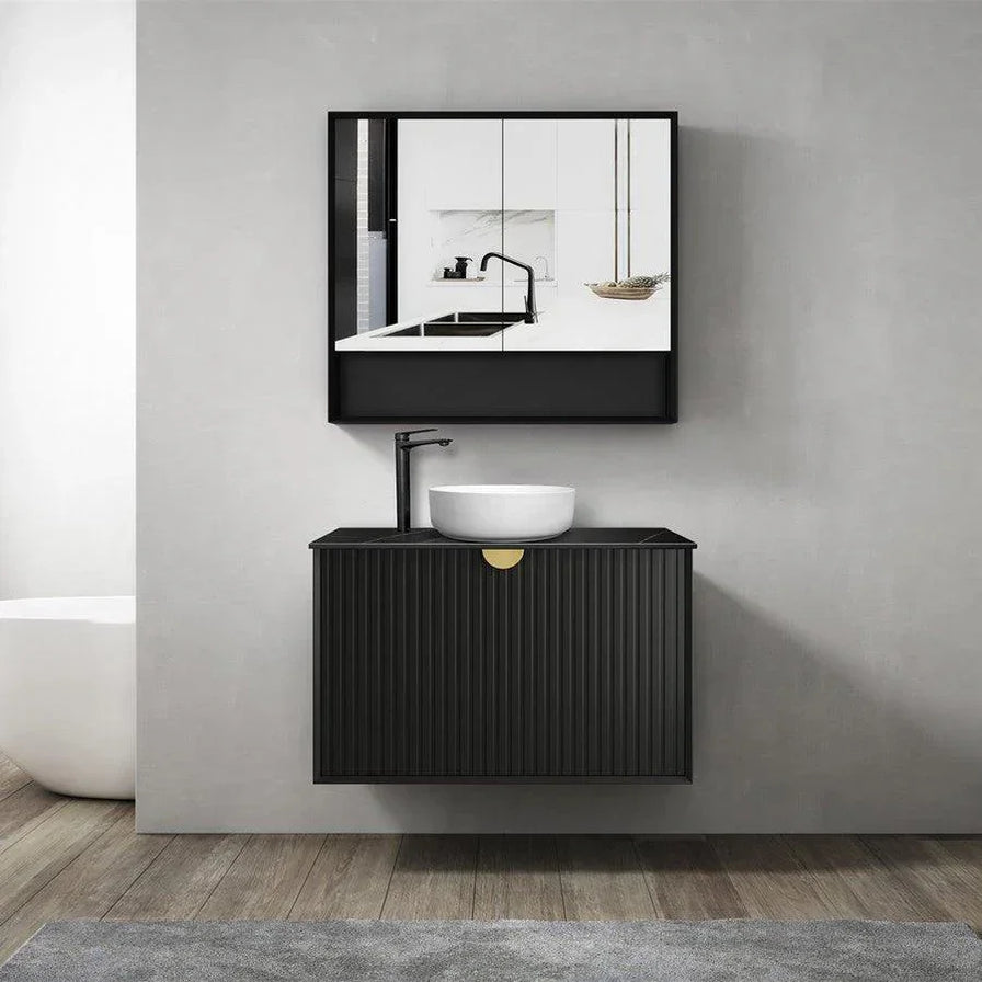 Otti Marlo 900mm Wall Hung Vanity Matte Black — Ideal Bathroom Centre
