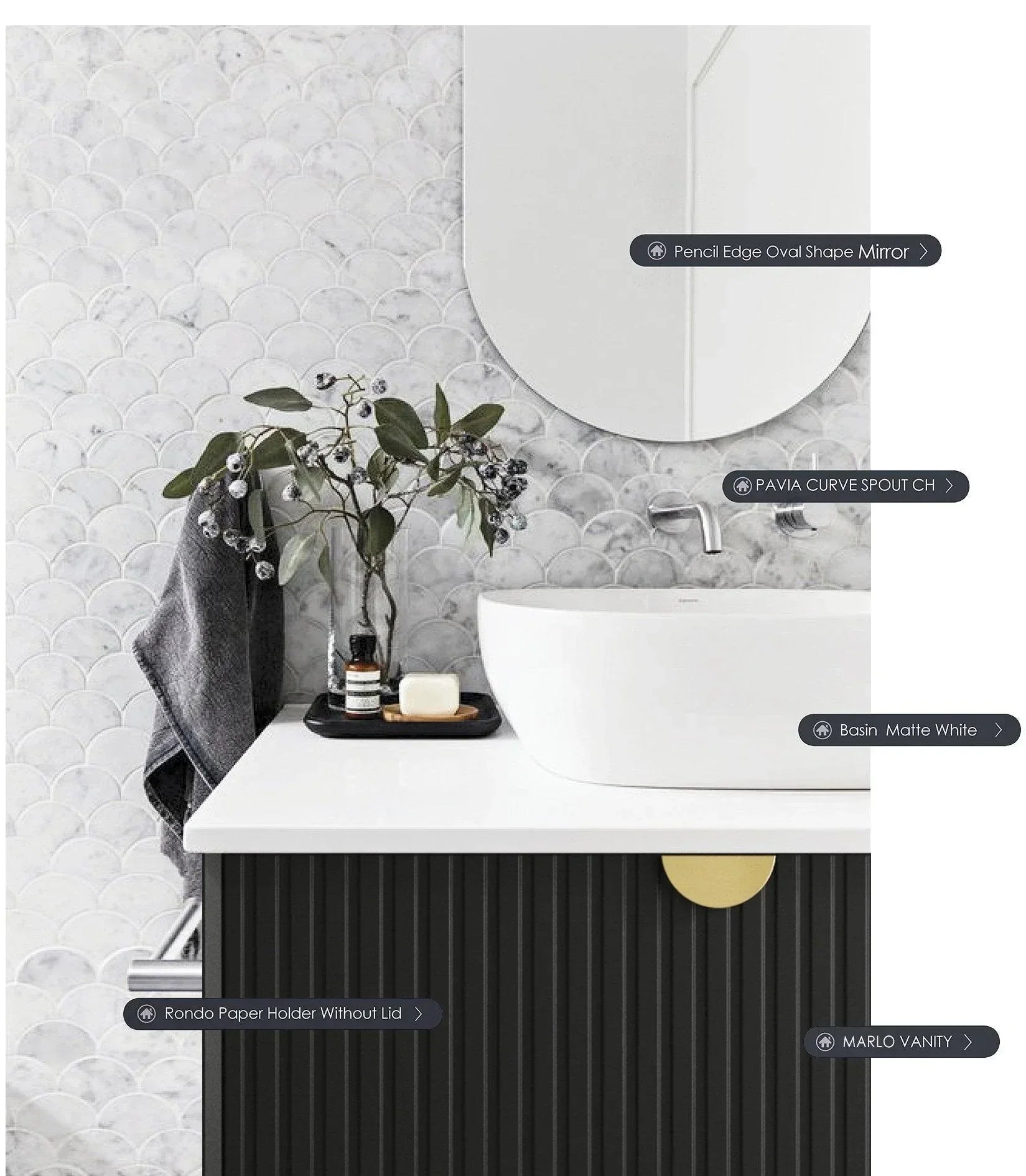 Otti Marlo 900mm Wall Hung Vanity Matte Black — Ideal Bathroom Centre